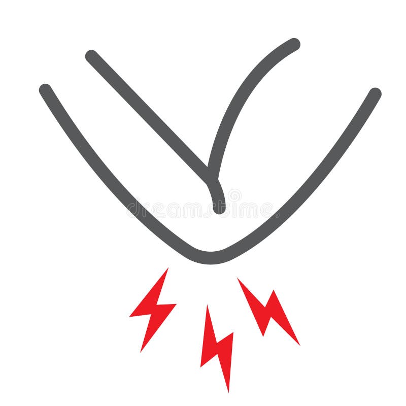 Elbow Pain Line Icon, Body and Injure, Arm Ache Sign, Vector Graphics ...