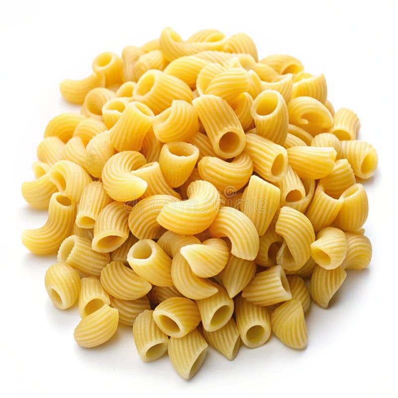 Elbows Pasta Isolated on White Background Stock Image - Image of pasta ...