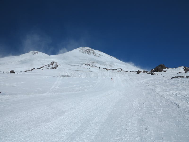Elbrus stock image. Image of nunatak, piste, ridge, show - 67003051