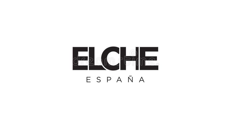 Elche in the Spain Emblem. the Design Features a Geometric Style, Vector Illustration with Bold ...