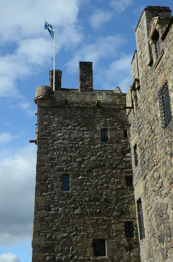 Elcho Castle Tower stock image. Image of ancient, flag - 83052433