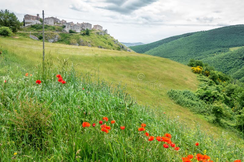 Elcito in Italy Marche stock photo. Image of mountain - 142486160