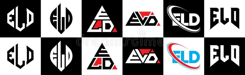 ELD Letter Logo Design in Six Style. ELD Polygon, Circle, Triangle ...