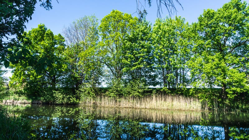 Elde River Near the Sluice in Barkow in Mecklenburg Stock Photo - Image ...