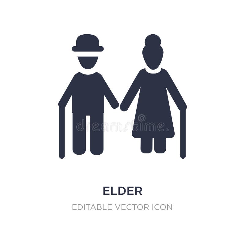 Elder Icon in Trendy Design Style. Elder Icon Isolated on White ...