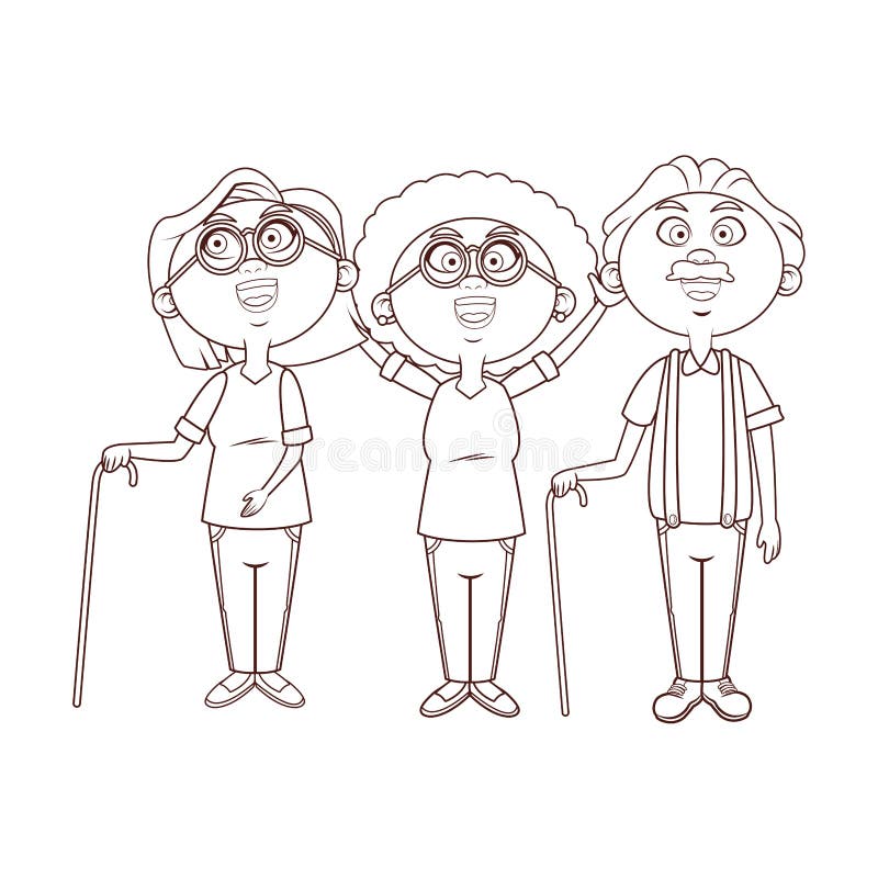 Elder people cheerful stock vector. Illustration of family - 142105526