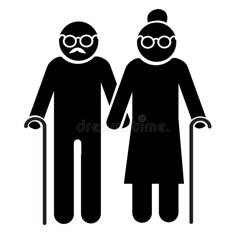 Elder People Road Sign Icon on White Background Illustration Design ...