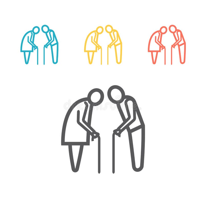 Elder People Line Icon. Vector Sign for Web Graphic. Stock Vector ...