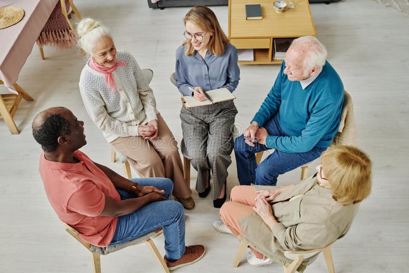 Elder People Talking To Specialist at Session Stock Photo - Image of ...