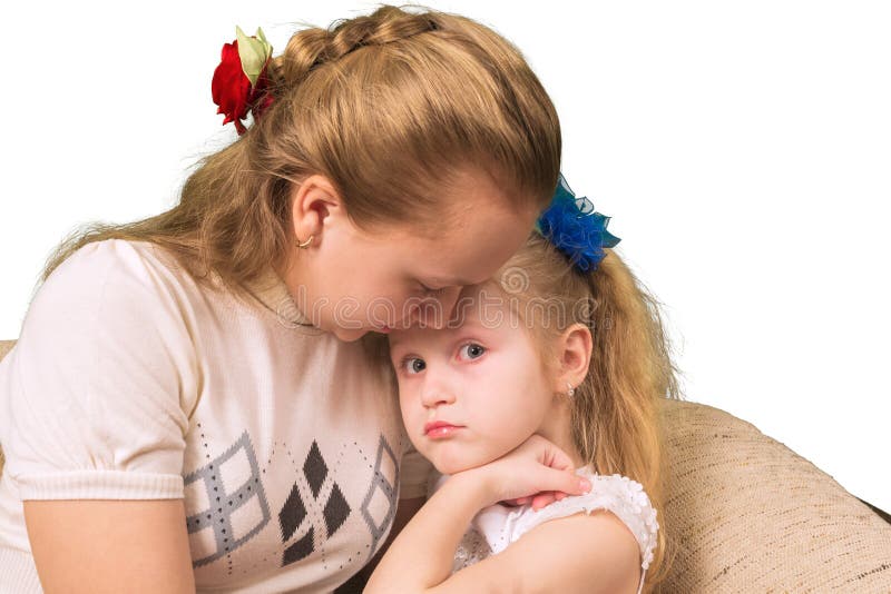 Sister consoles brother stock photo. Image of friendship - 141653440