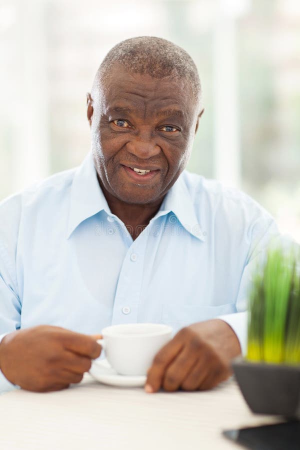 Elderly african man coffee stock image. Image of ethnic - 33292293