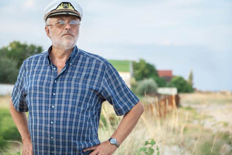 Elderly Captain on the Sea Shore Stock Photo - Image of captain, senior ...