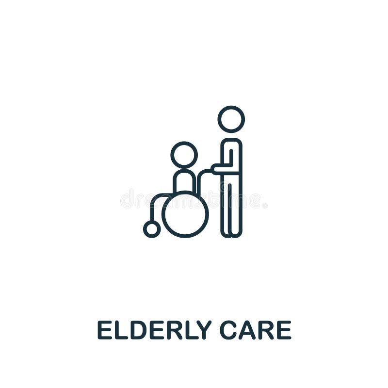 Elderly Care Icon. Simple Line Element Elderly Care Symbol for ...