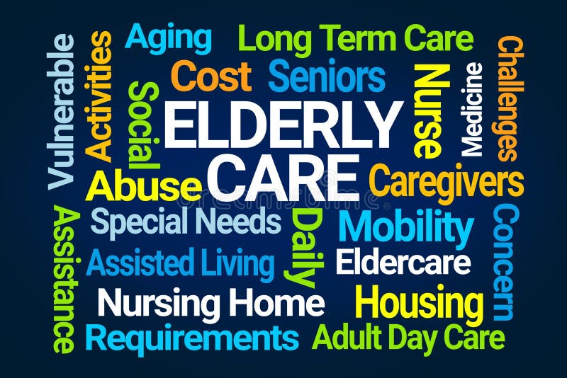 Assisted Living Word Cloud stock illustration. Illustration of doctors ...