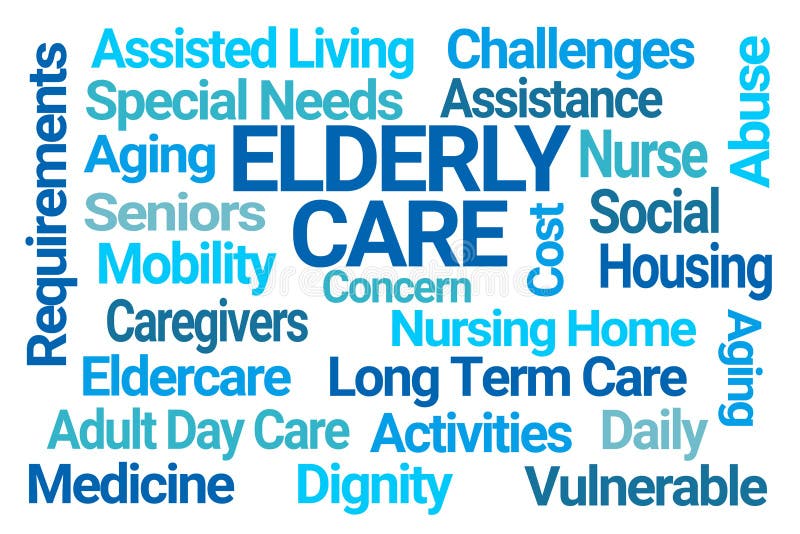 Assisted Living Word Cloud stock illustration. Illustration of doctors ...