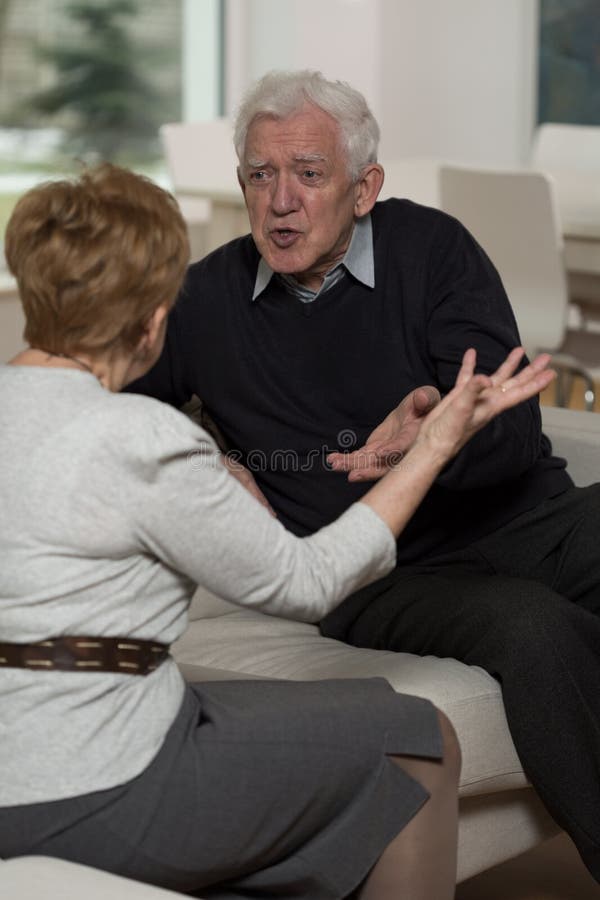Elderly couple arguing stock image. Image of couple, conflict - 58746765