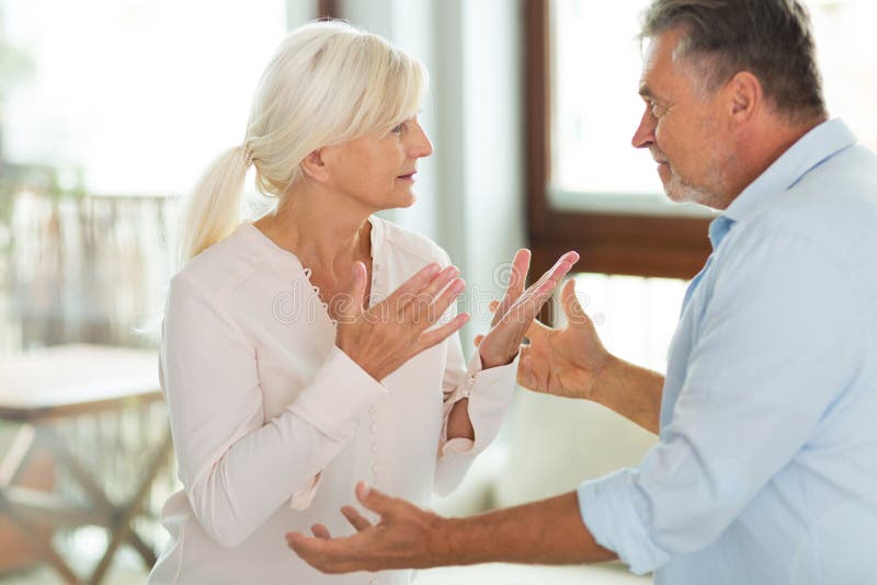 Elderly couple arguing stock image. Image of male, elderly - 78552597