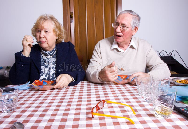 Elderly couple stock image. Image of eighties, lunch - 33251269