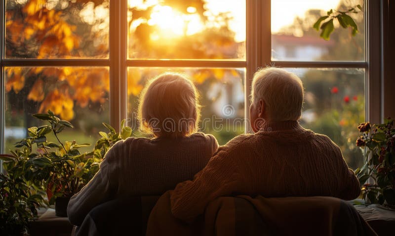 Elderly Couple View Sunset Window Stock Photos - Free & Royalty-Free ...