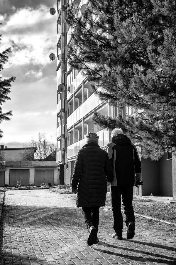 Elderly Couple Holding Hands Together Stock Image - Image of holding ...