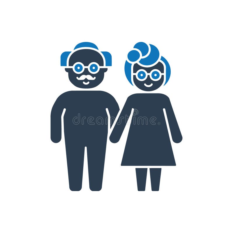Elderly Couple Icon stock vector. Illustration of sign - 375316665