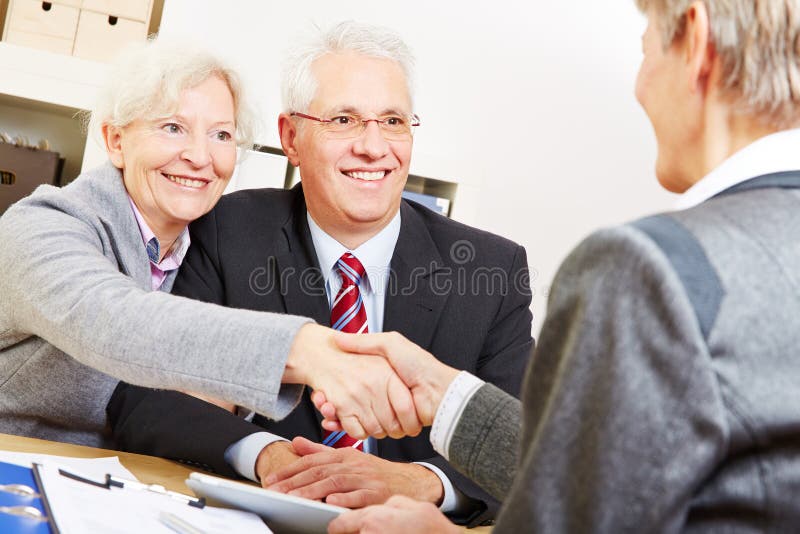 Elderly Couple Shaking Hands Stock Photo - Image of advocate, woman ...