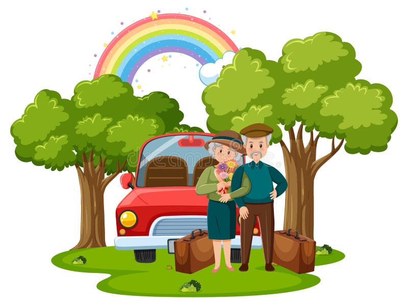 Elderly Couple Travelers Vector Stock Vector - Illustration of girl ... Elderly Couple Travelers Vector Stock Vector - Illustration of girl ...
