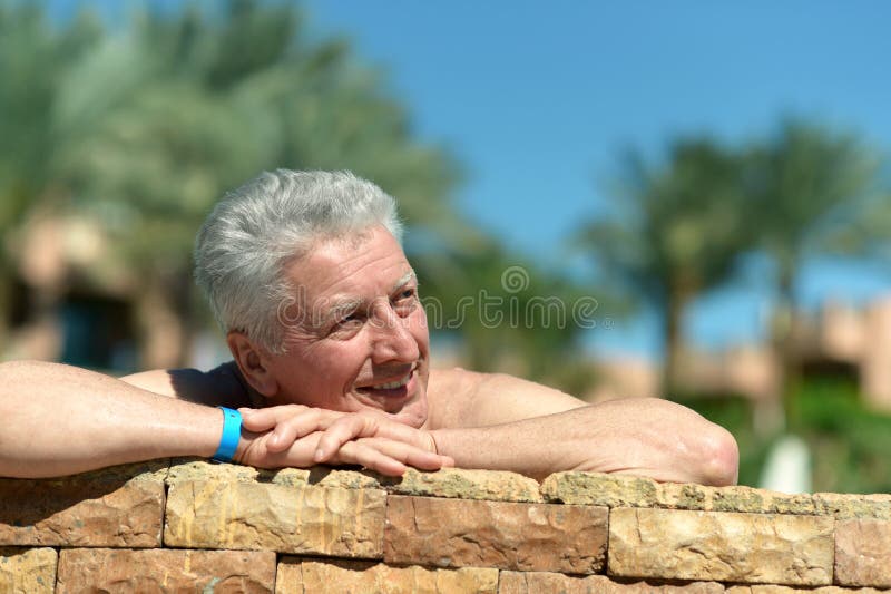 Elderly cute man stock photo. Image of male, sunbath - 43183992