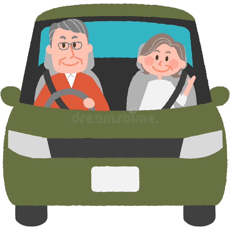 Elderly driver stock vector. Illustration of grandfather - 90099814