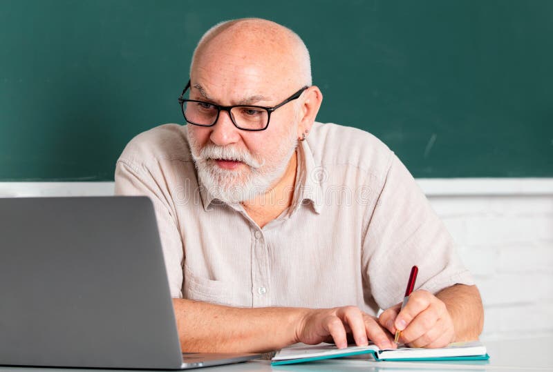 Surprised Professor In Empty Lecture Classroom Education And Knowledge