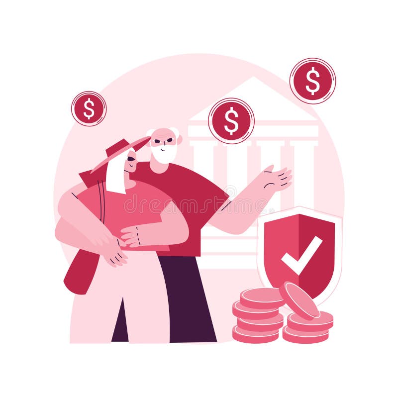 Elderly Financial Security Abstract Concept Vector Illustration. Stock ...