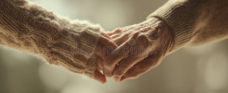 The Elderly Hands Embracing Warmth and Connection through Love and ...