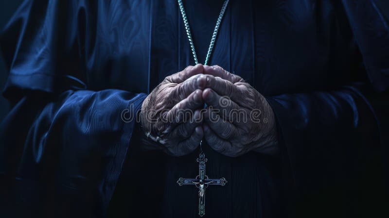 The Hands Holding a Cross.AI Generated Image Stock Photo - Image of ...