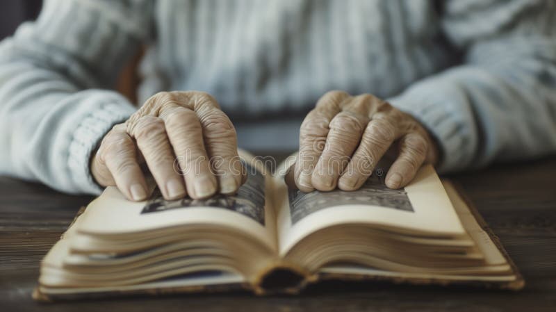 Elderly Hands Reading a Book - Wisdom and Knowledge in Literature Stock ...