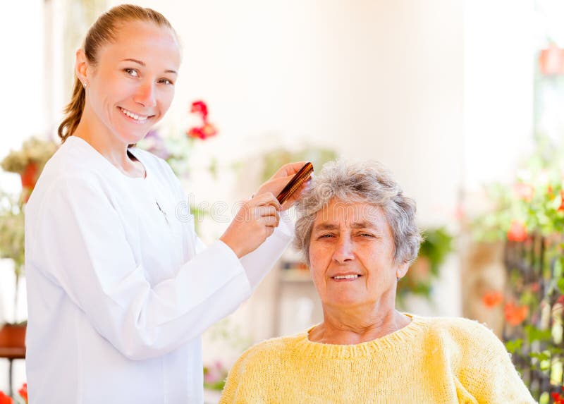 Elderly home care stock photo. Image of care, help, hair - 34213282