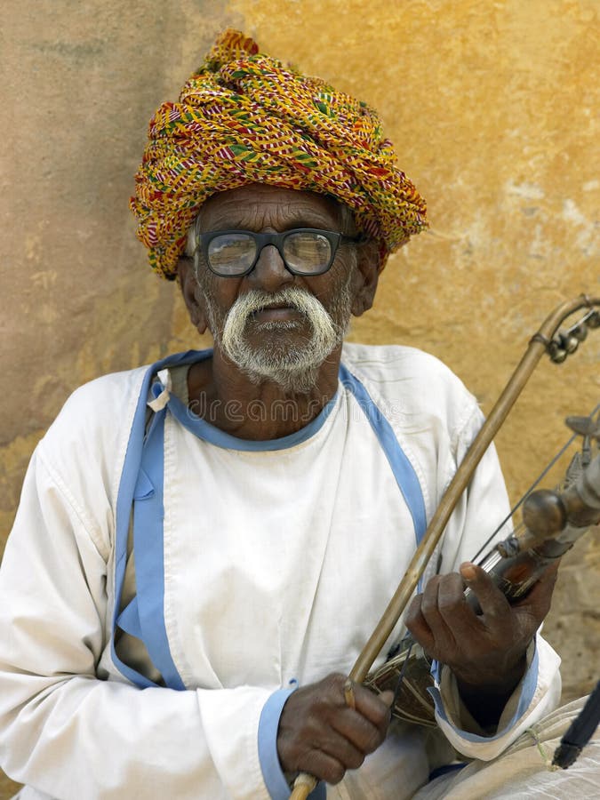 Elderly Indian Man - Jaipur - India Editorial Image - Image of music ...