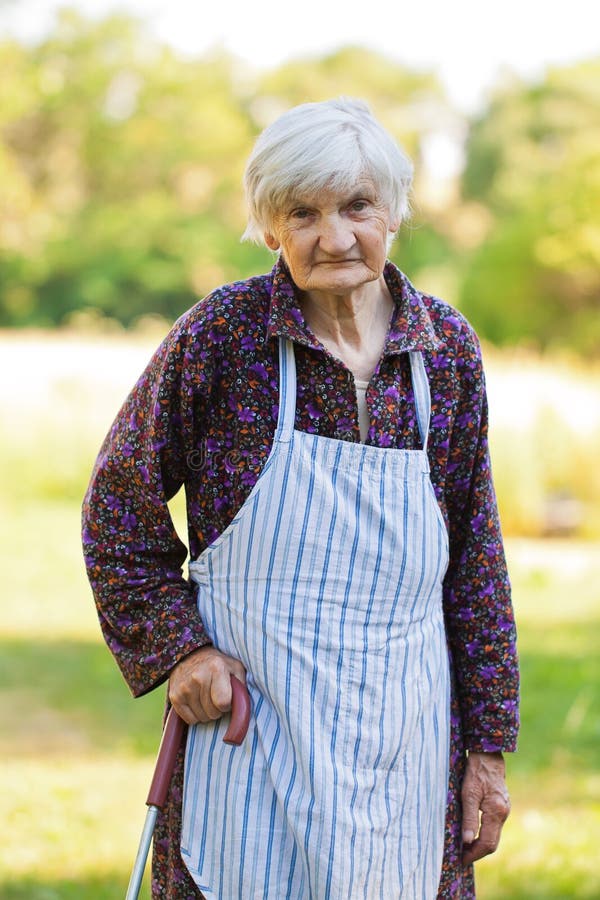 Elderly Lonely Woman in Nature Stock Image - Image of adult, portrait ...