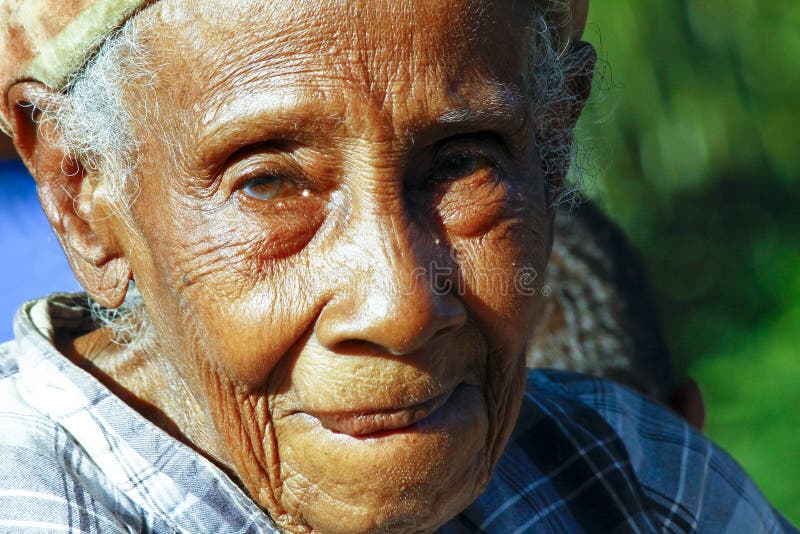 Elderly Malagasy Woman Portrait Stock Image - Image of aging, native ...