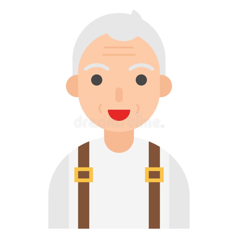 Elderly Man Avatar Flat Icon, Vector Illustration Stock Vector ...