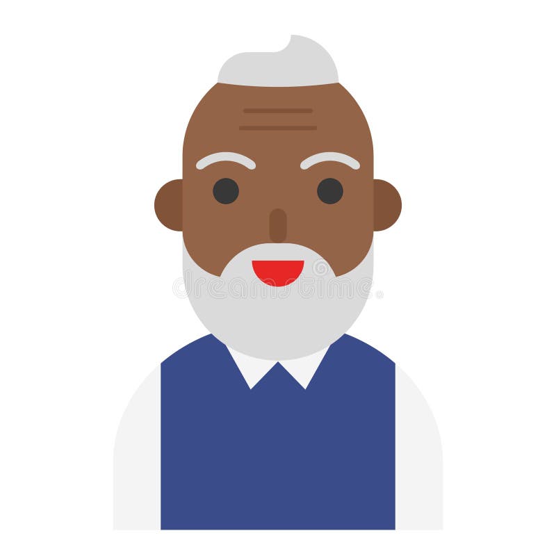 Elderly Man Avatar Flat Icon, Vector Illustration Stock Vector ...