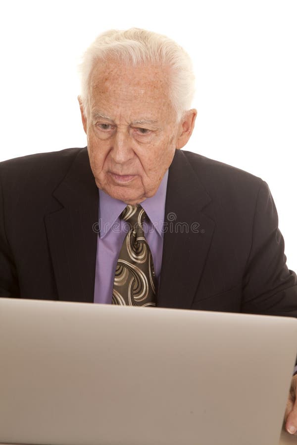 Elderly Man Business Computer Close Stock Photo - Image of employee ...