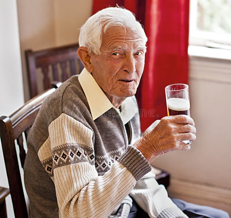 Elderly Man With A Drink Stock Image Image Of Retirement 27909607