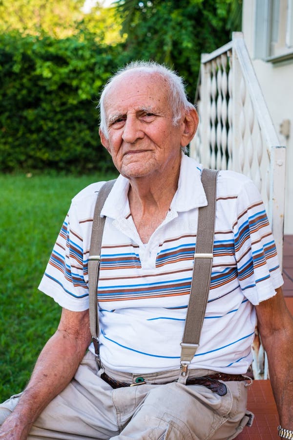 Elderly Man in Wheelchair at His Front Door Stock Photo - Image of ...