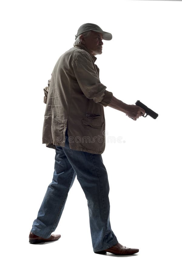 Elderly man with a gun stock photo. Image of bandit, mature - 57202136