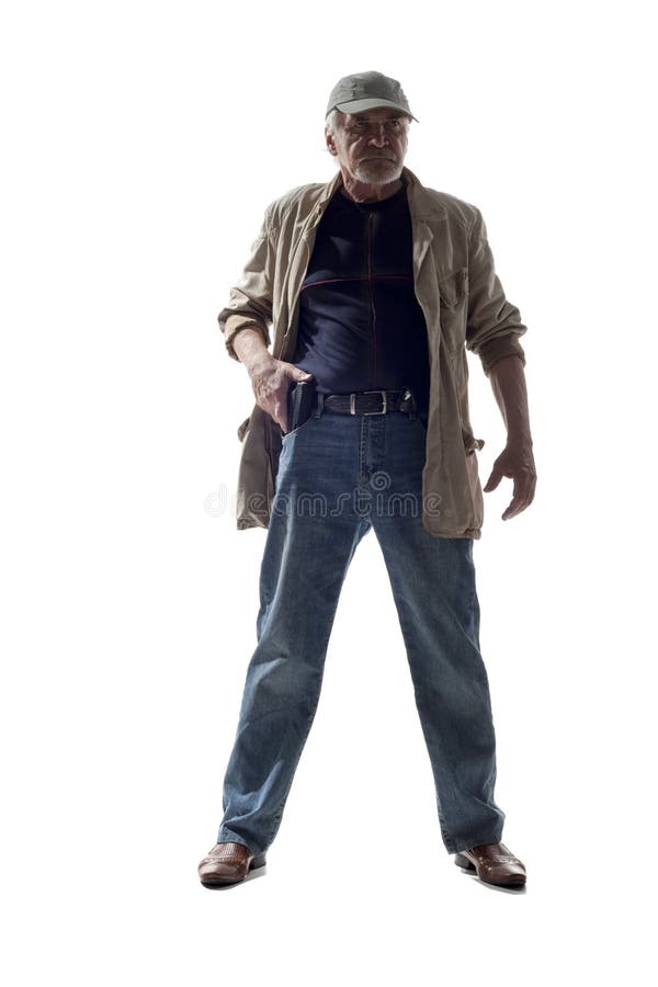 Elderly man with a gun stock photo. Image of outlaw, elderly - 57578562