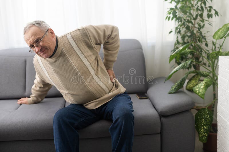An Elderly Man Has a Backache Stock Photo - Image of health, aged ...