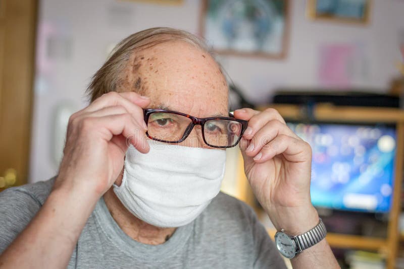 Elderly a Man at Home Isolation Stock Image - Image of covid19, aged ...