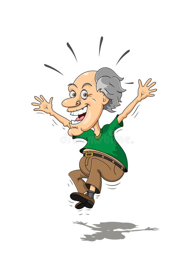 Happy Cartoon Man Jumping