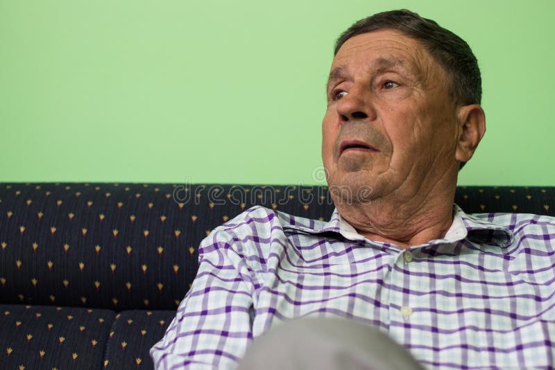 Elderly Man Lost in Thought Stock Image - Image of anxiety, despair ...