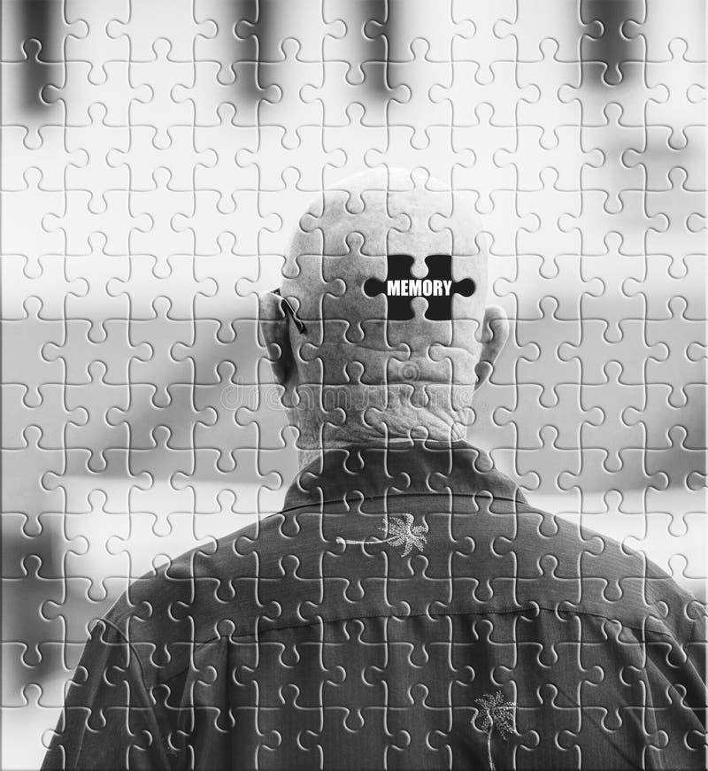 Elderly Man with Missing Memory Puzzle Piece, Concept of Dementia ...